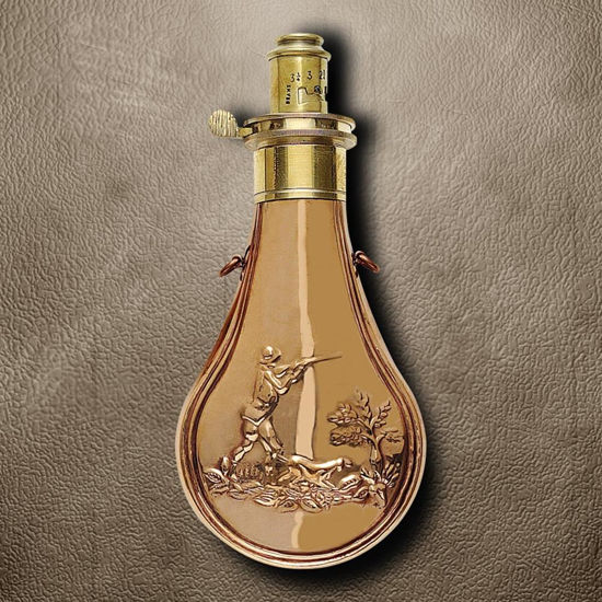 Hawksley Replica Brass Hunting Powder Flask
