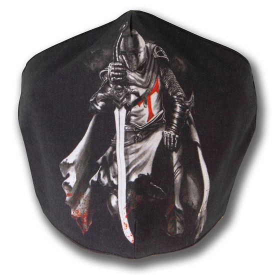 Adjustable Black Cotton Templar Knight Face Mask - atlantacutlery.com