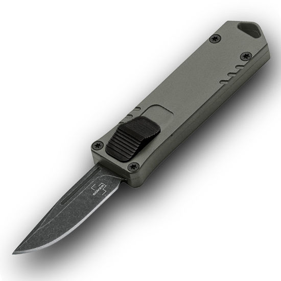 Boker Plus OTF Grey & Green Pen Knife w/ Auto Blade - Atlanta Cutlery