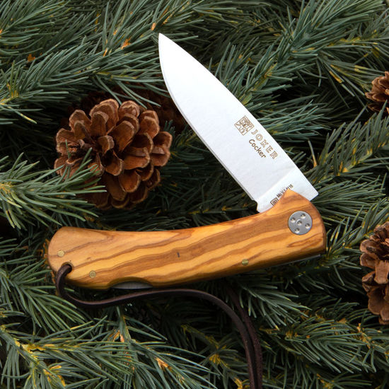 Olive Wood Handle Lockback Folding Knife