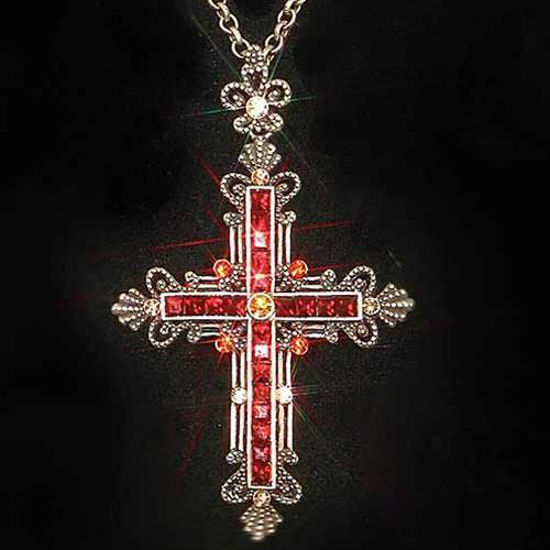 Crimson Medieval Cross Pendant – MuseumReplicas.com