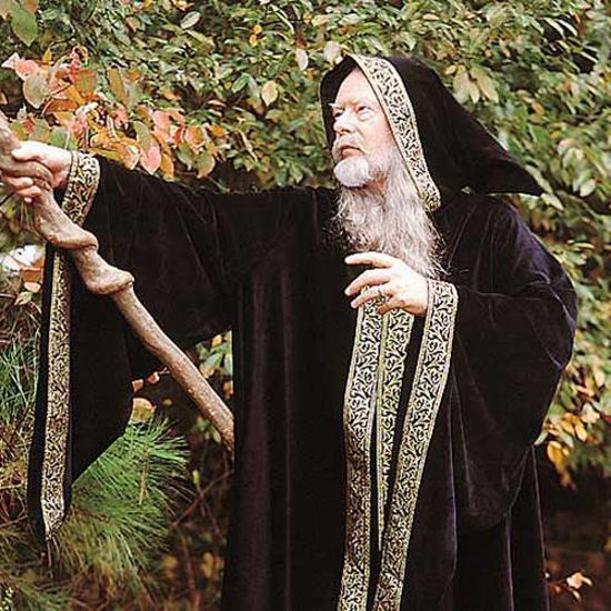 Wizard's Black Hooded Cloak