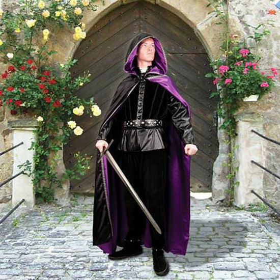 Reversible Black or Purple Hooded Reversible Travellers Cape