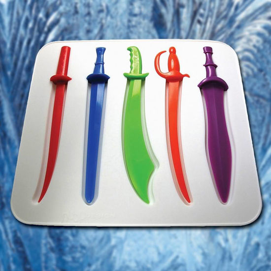 Sword sicles Ice Tray and Sword Swizzle Sticks