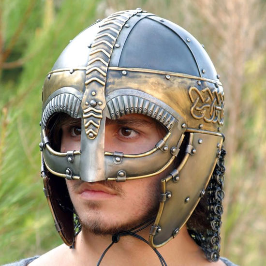 Nordic Viking Helmet with Mail– MuseumReplicas.com