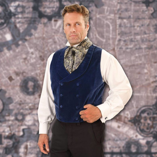 Sapphire Blue Velvet Steampunk Victorian Vest