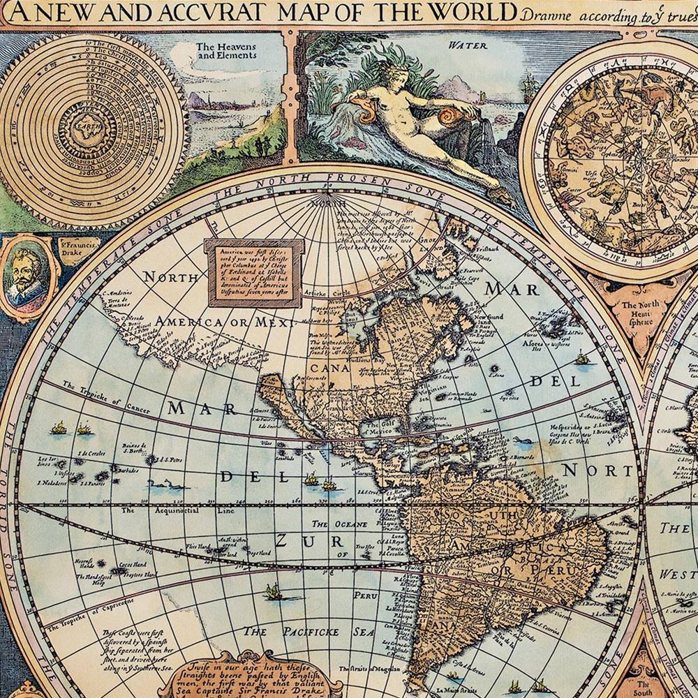 Double Hemisphere World Of 1626 Canvas Print