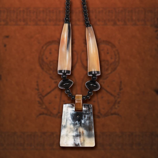Ragnar Men''s Viking Horn Necklace - MuseumReplicas.com
