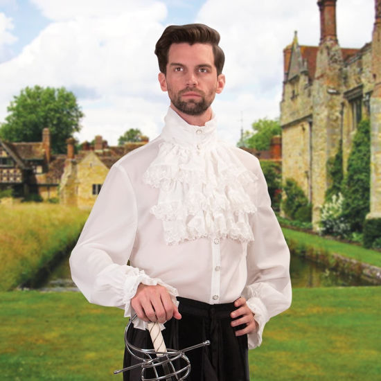 New Colonies Shirt White Men's Ruffle Shirt | Museum Replicas