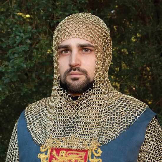Plated Brass Chain Mail Armor Coif – MuseumReplicas.com