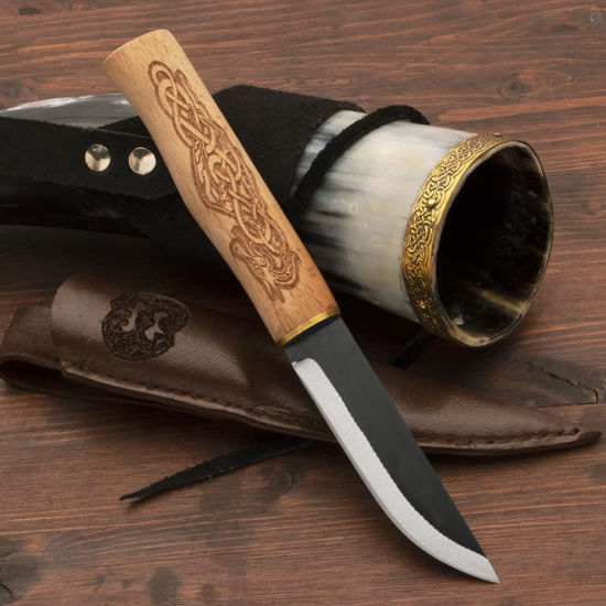 Midgard Knife EDC Viking Knife w/ Leather Sheath - Museum Replicas