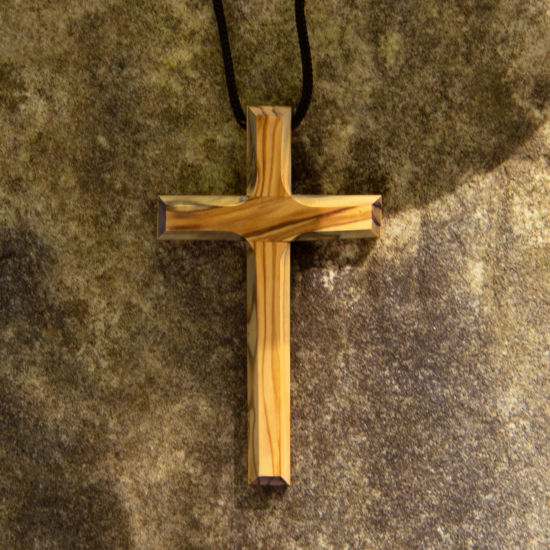 Hand Carved Large Olive Wood Cross - MuseumReplicas.com