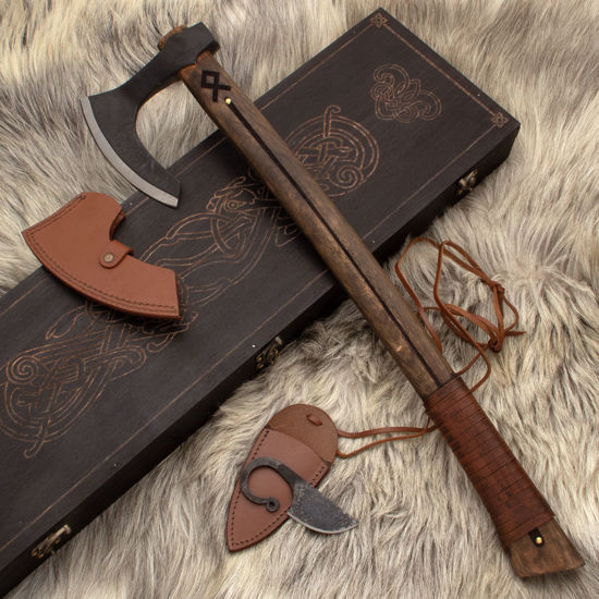 Othala Viking Bearded Axe & Knife Boxed Set - Museum Replicas